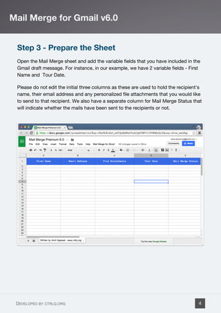 Gmail Mail Merge with Personalized Attachments and Email Tracking | PDF