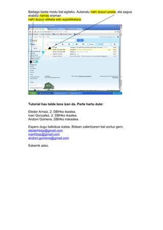 Gmail oinarrizko tutoriala | DOC