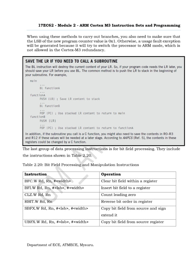 Module 2 Instructons Set Of Arm Cortex M3 Microcontrollers Pdf Computing Technology