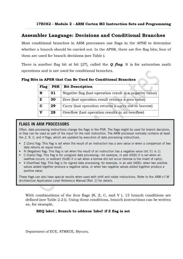 Module 2 Instructons Set Of Arm Cortex M3 Microcontrollers Pdf Computing Technology