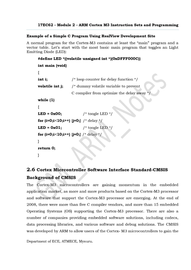 Module 2 Instructons Set Of Arm Cortex M3 Microcontrollers Pdf Computing Technology
