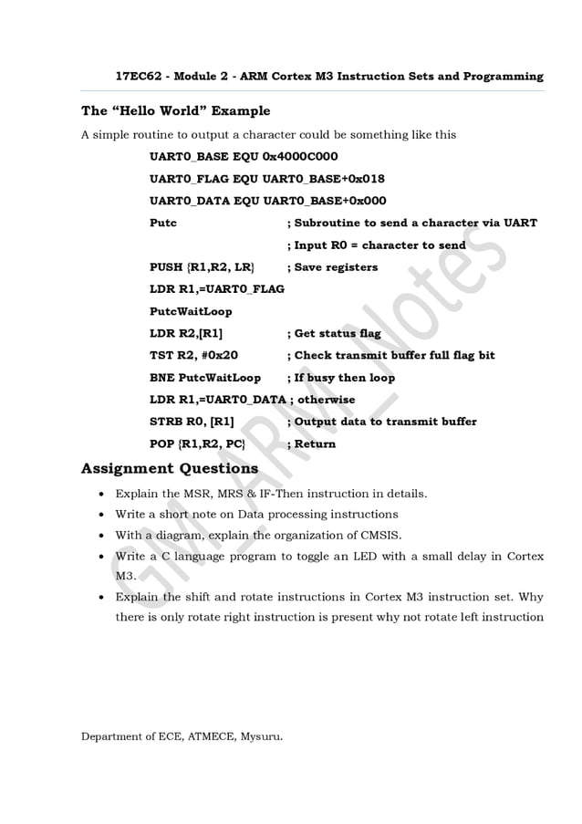 Module 2: Instructons set of ARM Cortex M3 Microcontrollers | PDF | Computing | Technology ...