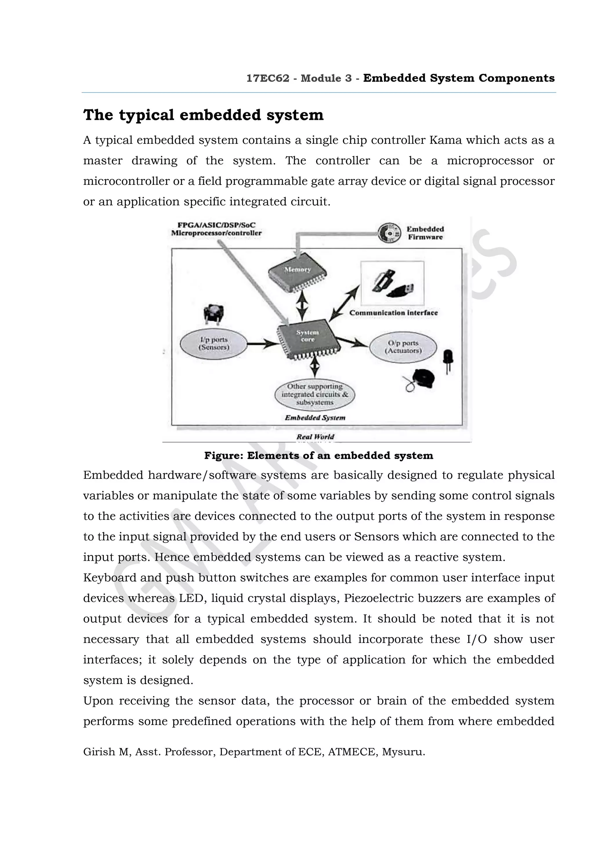 Module 3 Embedded System Components Pdf Computer Peripherals Computing