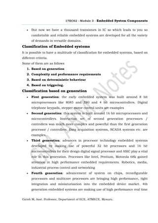 Module 3: Embedded System Components | PDF