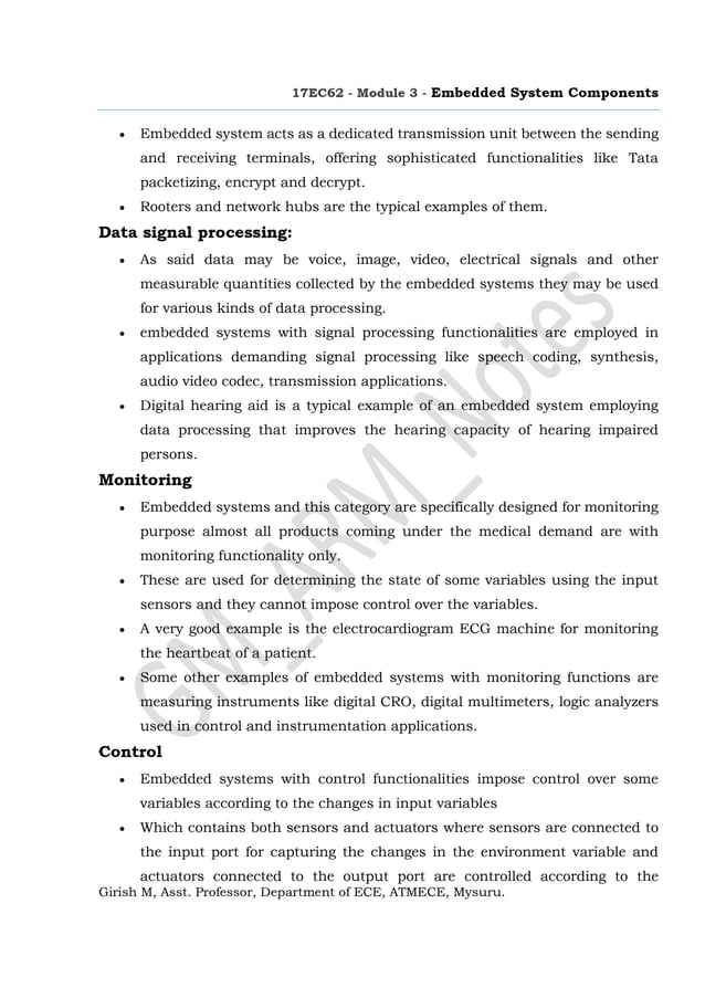Module 3: Embedded System Components | PDF | Computer Peripherals | Computing