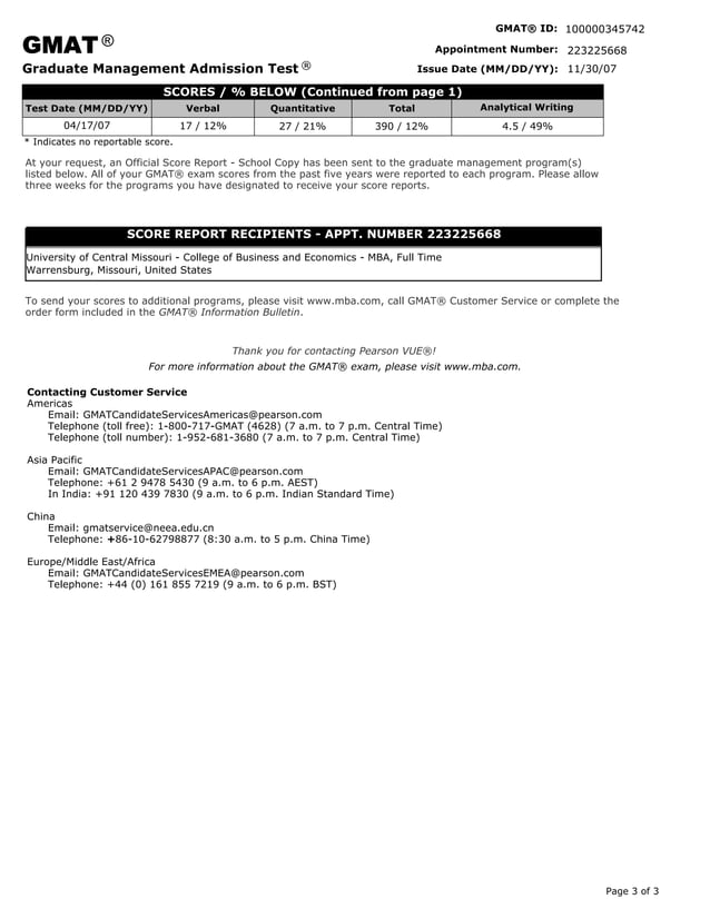 Gmat Report 420 | PDF