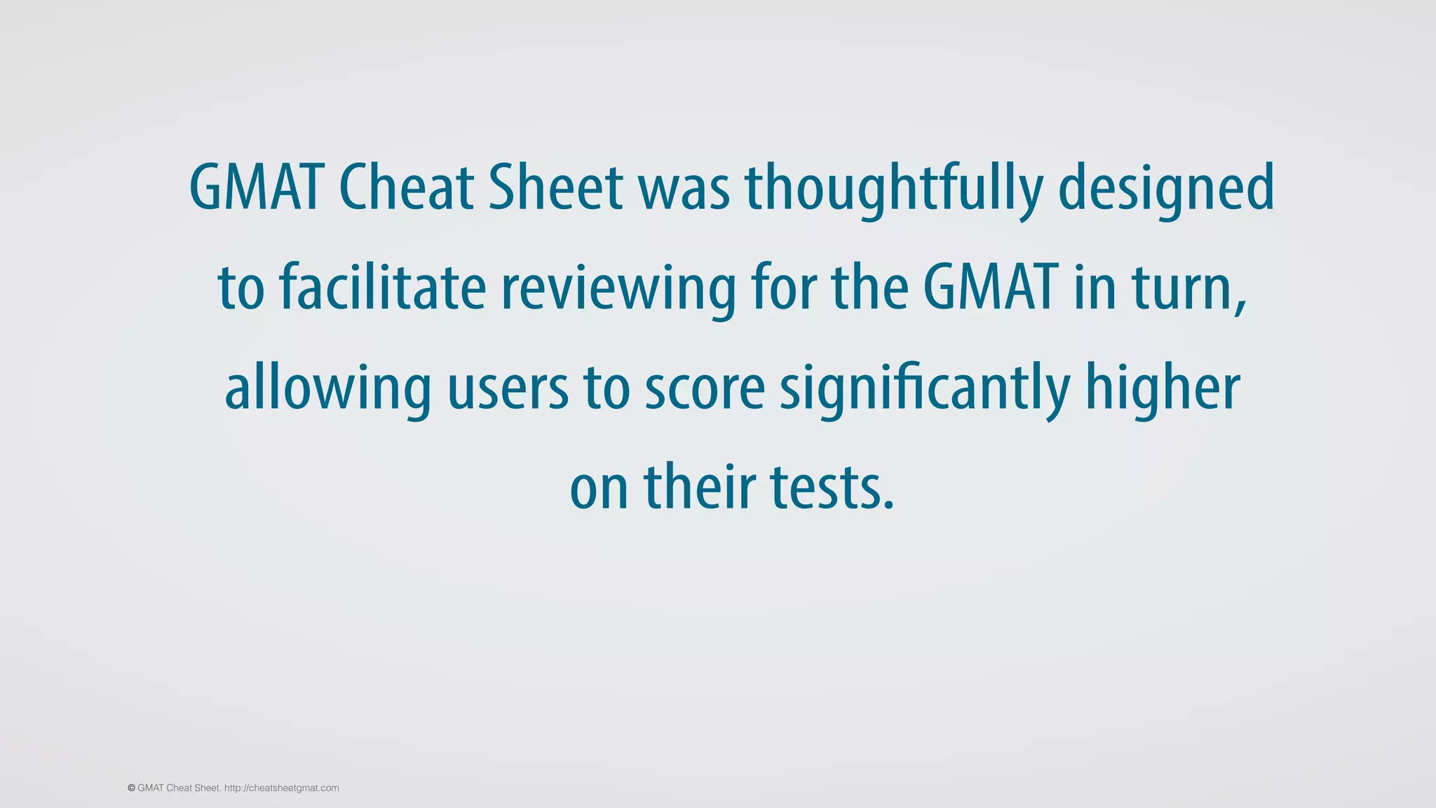 GMAT Cheat Sheet - an Efficient Tool for GMAT Math Review | PDF