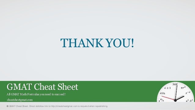 GMAT Cheat Sheet - an Efficient Tool for GMAT Math Review