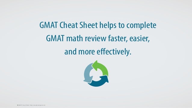 GMAT Cheat Sheet - an Efficient Tool for GMAT Math Review