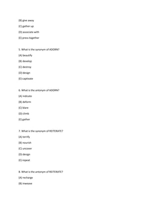 Gmat English Vocabulary | PDF