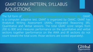 GMAT EXAM PATTERN, SYLLABUS & QUESTIONS | PPTX | Standardized Testing ...