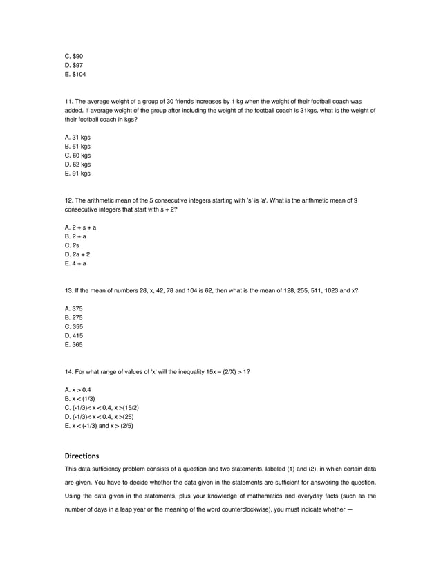 Gmat math bank quant | PDF