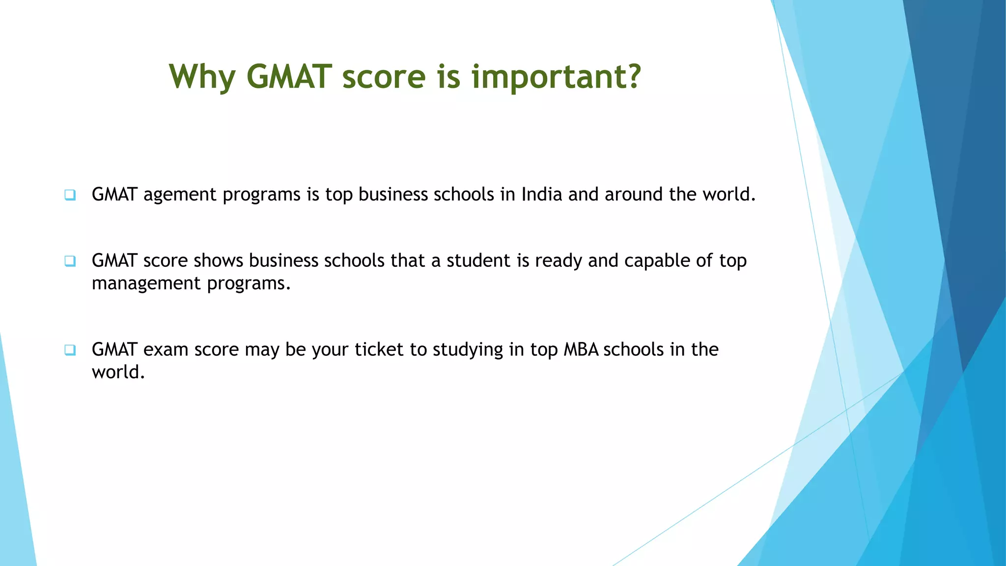 Everything about the GMAT (Graduate Management Admission Test) Exam | PPT