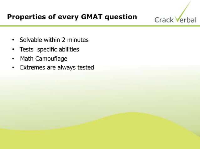 GMAT Quant Strategy- What to expect in Quantitative Reasoning Section on the GMAT | PPTX