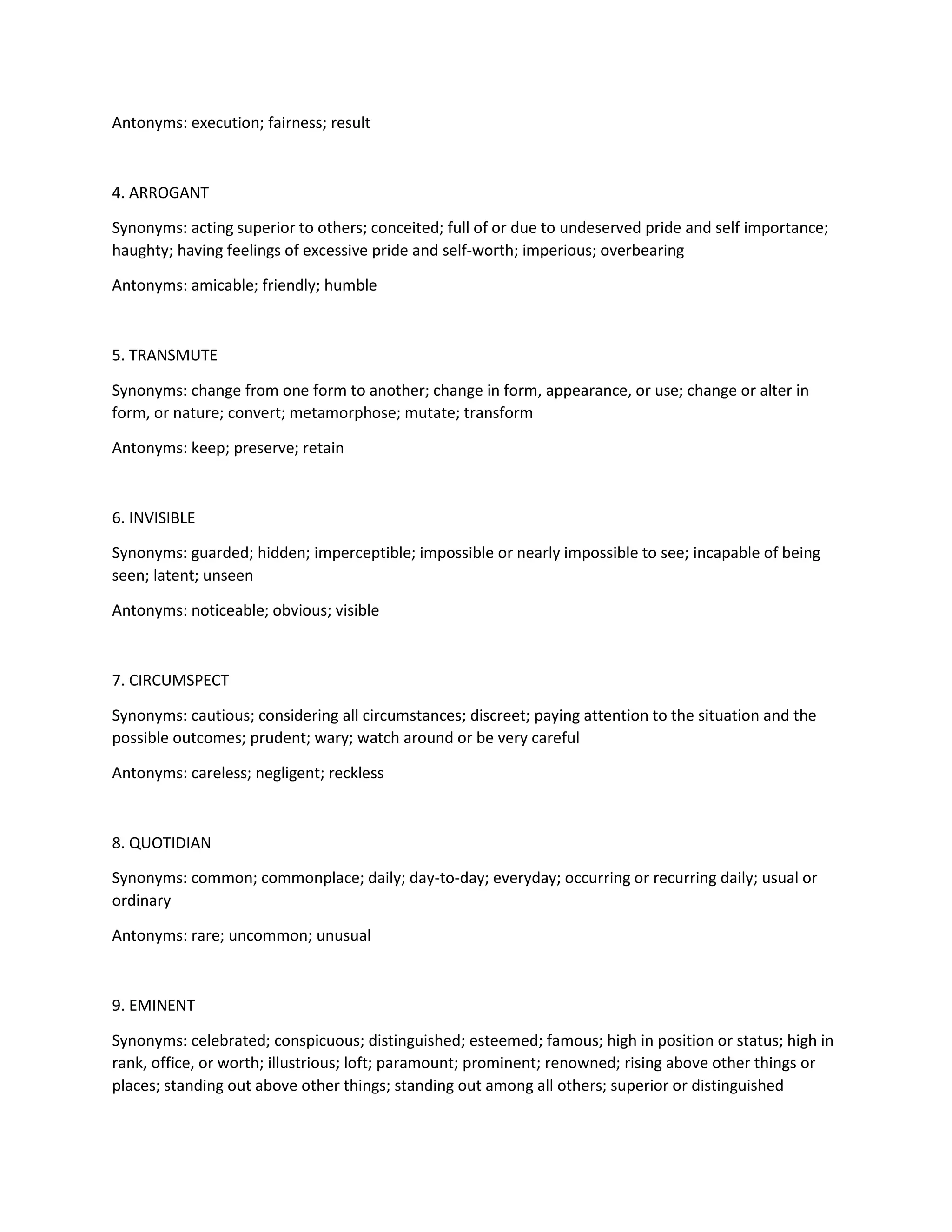 Gmat Vocabulary List 2022 | PDF