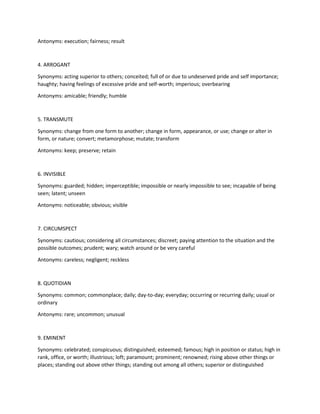 Gmat Vocabulary List 2022 | PDF