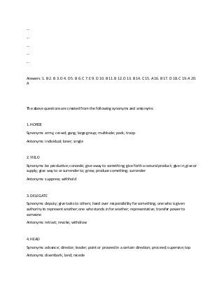 Gmat Vocabulary List 2023 | PDF