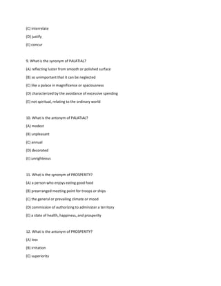 Gmat Vocabulary Words | PDF