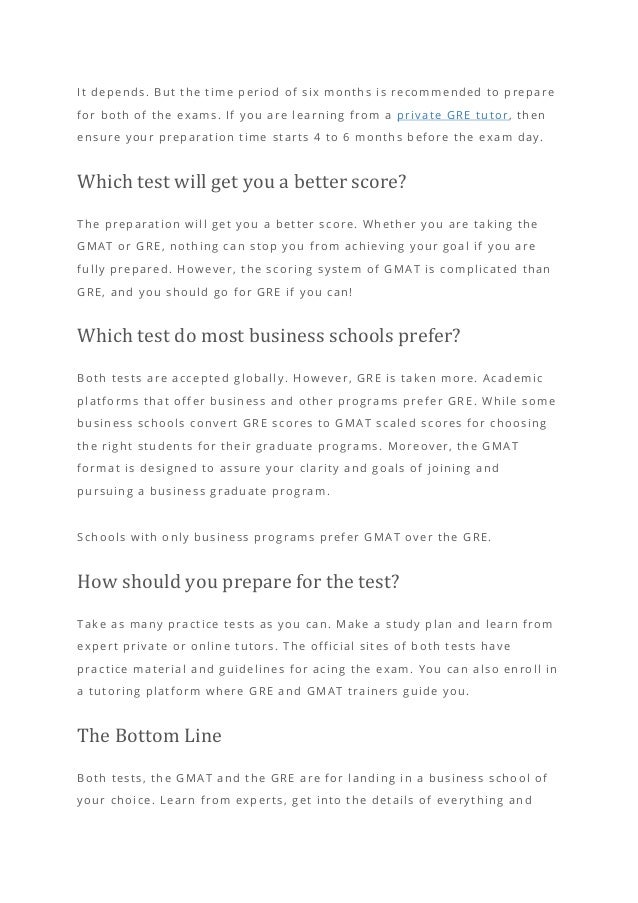 GMAT vs GRE - Which One Is Right for You | PDF