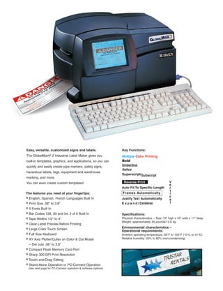 GlobalMark 2 Industrial label Printer Brochure | PDF
