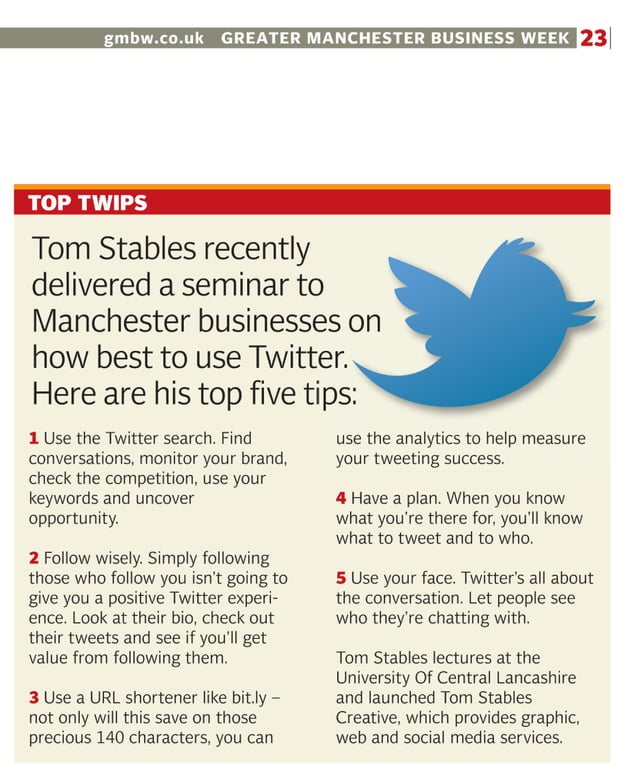 Top Twitter Tips Article | PDF