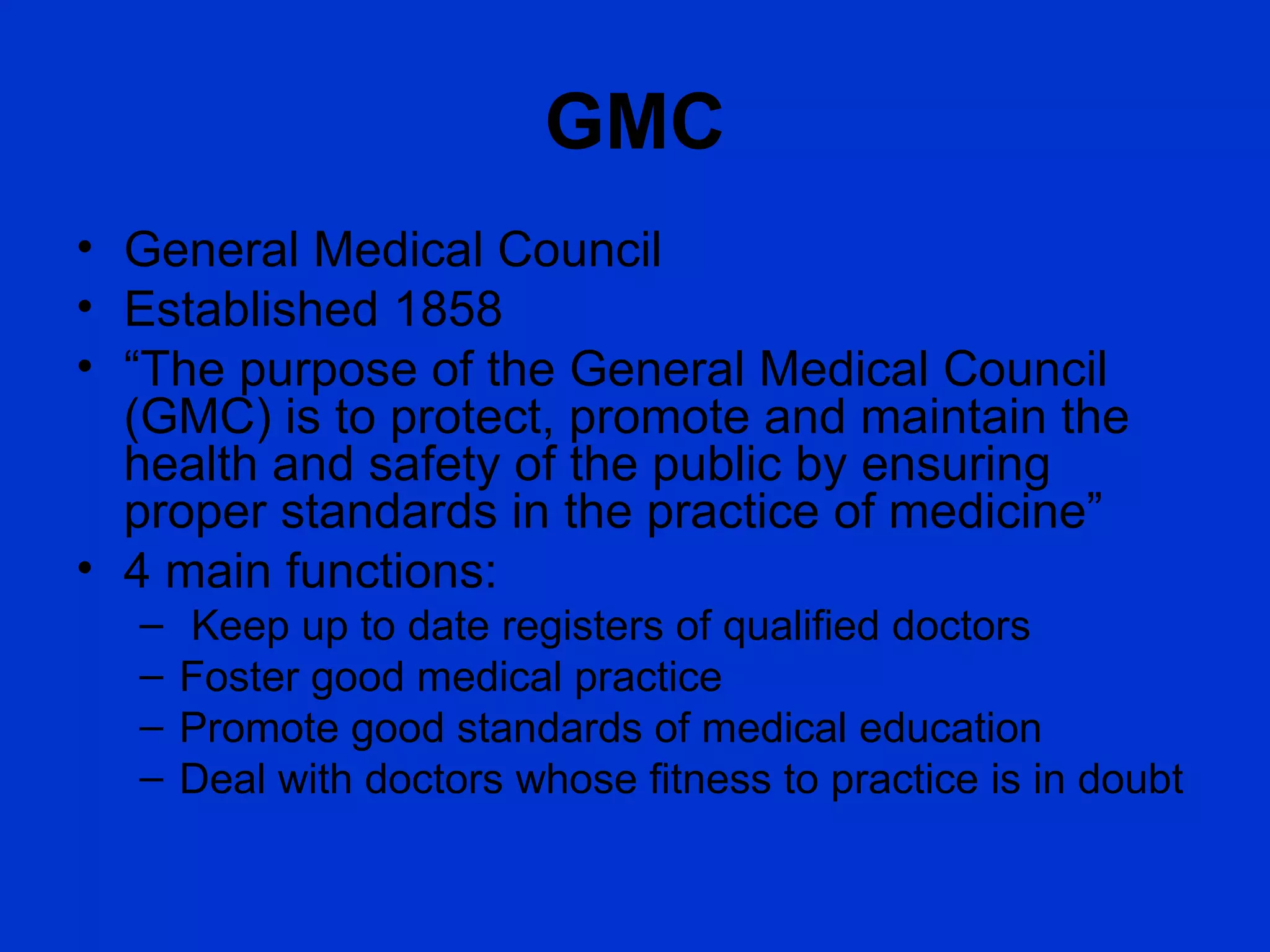GMC and what makes a good doctor? | PPT