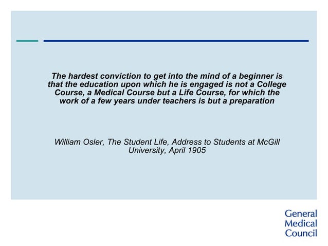 The GMC and Medical Education - Ben Griffith | PPT