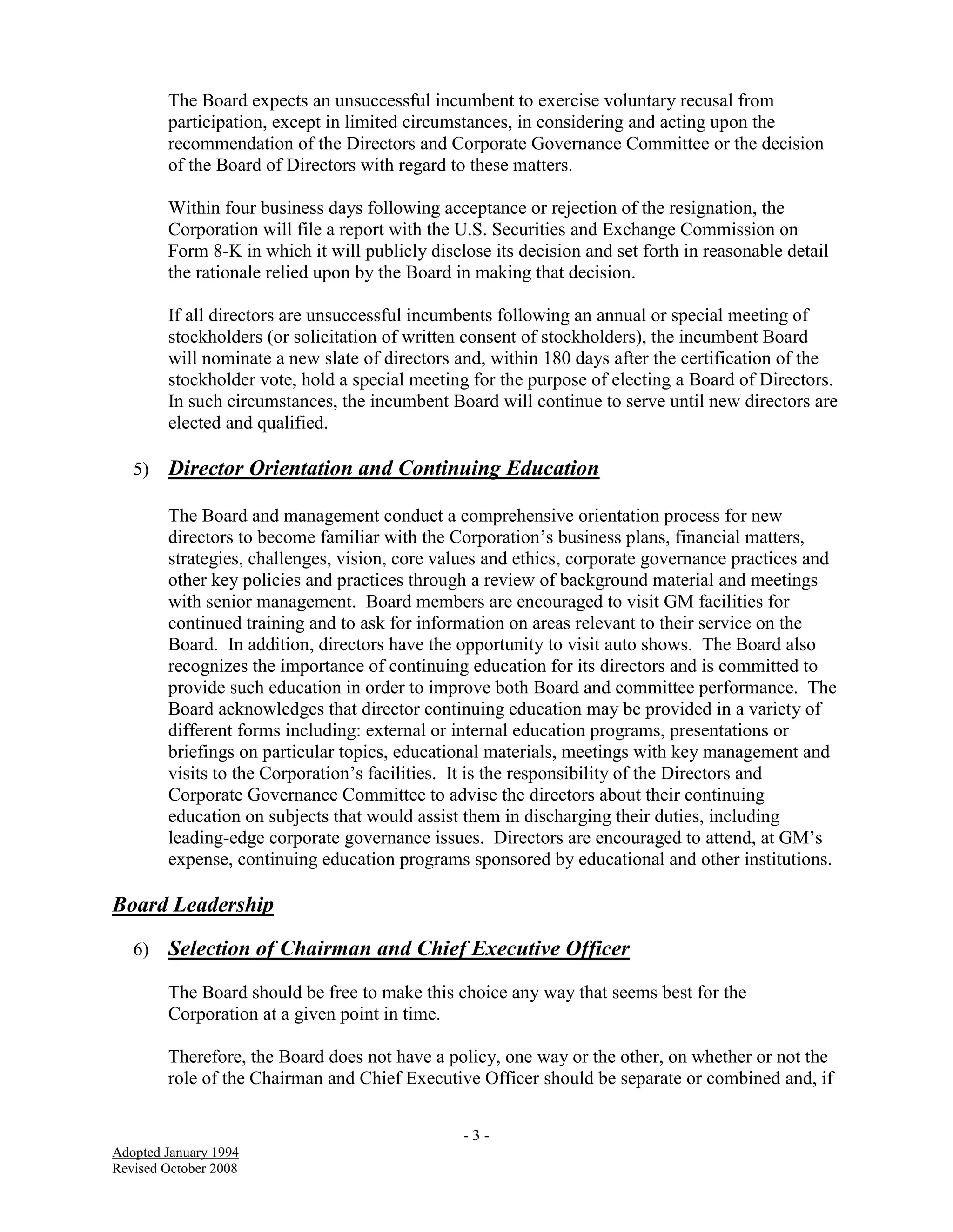 GM_Corporate Governance_Corporate Governance Guidelines | PDF