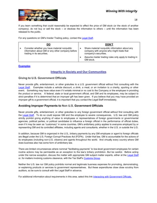 GM_Corporate Governance_Values and Guidelines for Employee Conduct | PDF