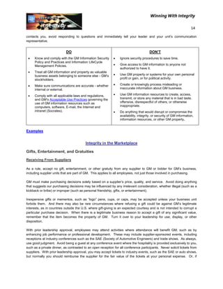 GM_Corporate Governance_Values and Guidelines for Employee Conduct | PDF