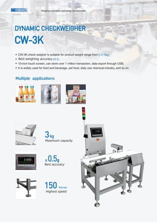 GM CW-6K Dynamic Checkweigher with Metal Detector | PDF
