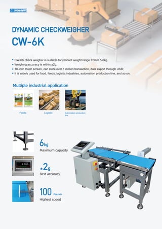 GM CW-6K Dynamic Checkweigher with Metal Detector | PDF