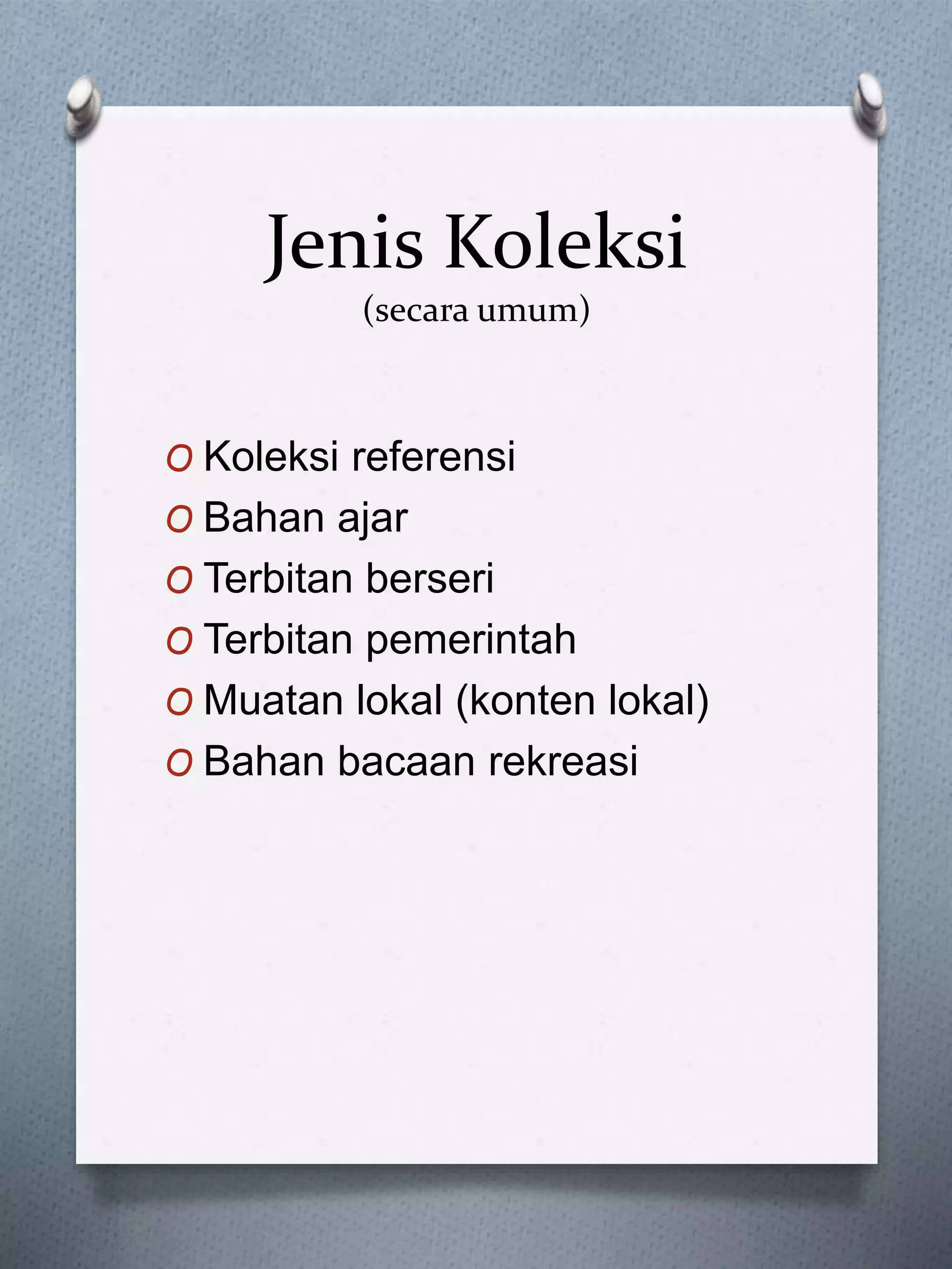 GMD dan Jenis Koleksi Perpustakaan | PPTX