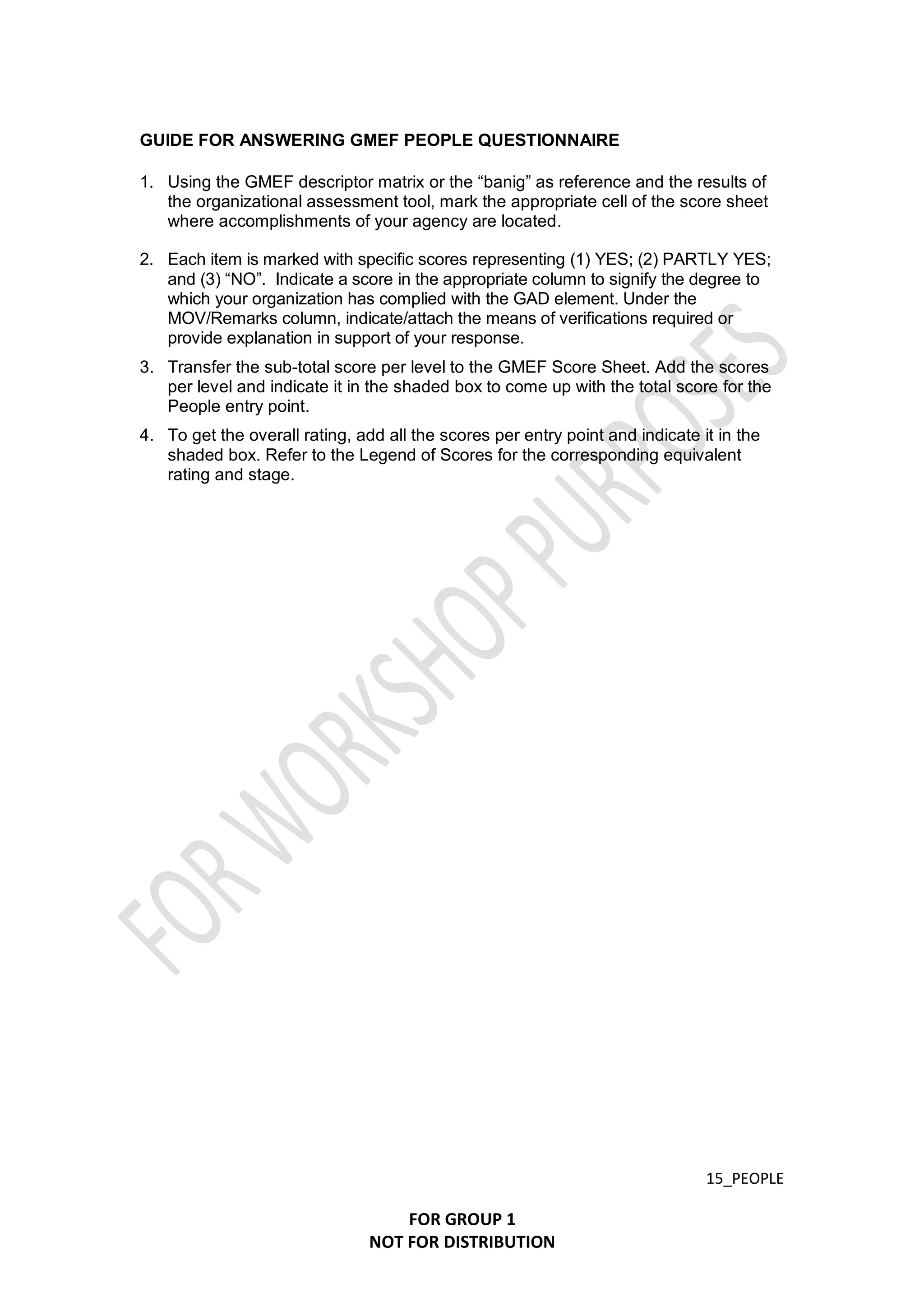 Gmef people questionnaire group 1 | PDF