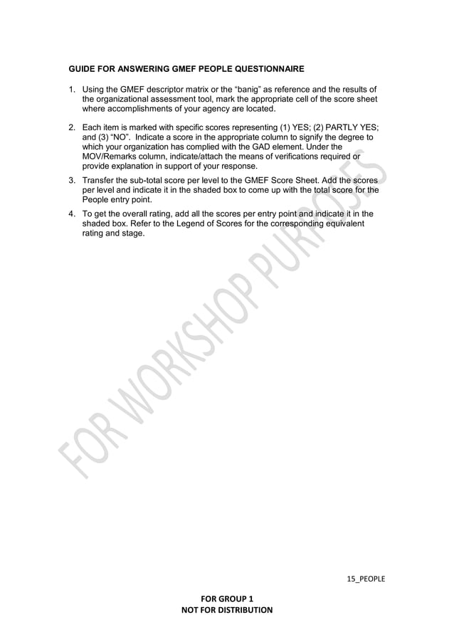 Gmef people questionnaire group 1 | PDF