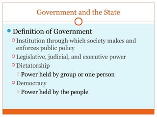Principles of Government | PPT
