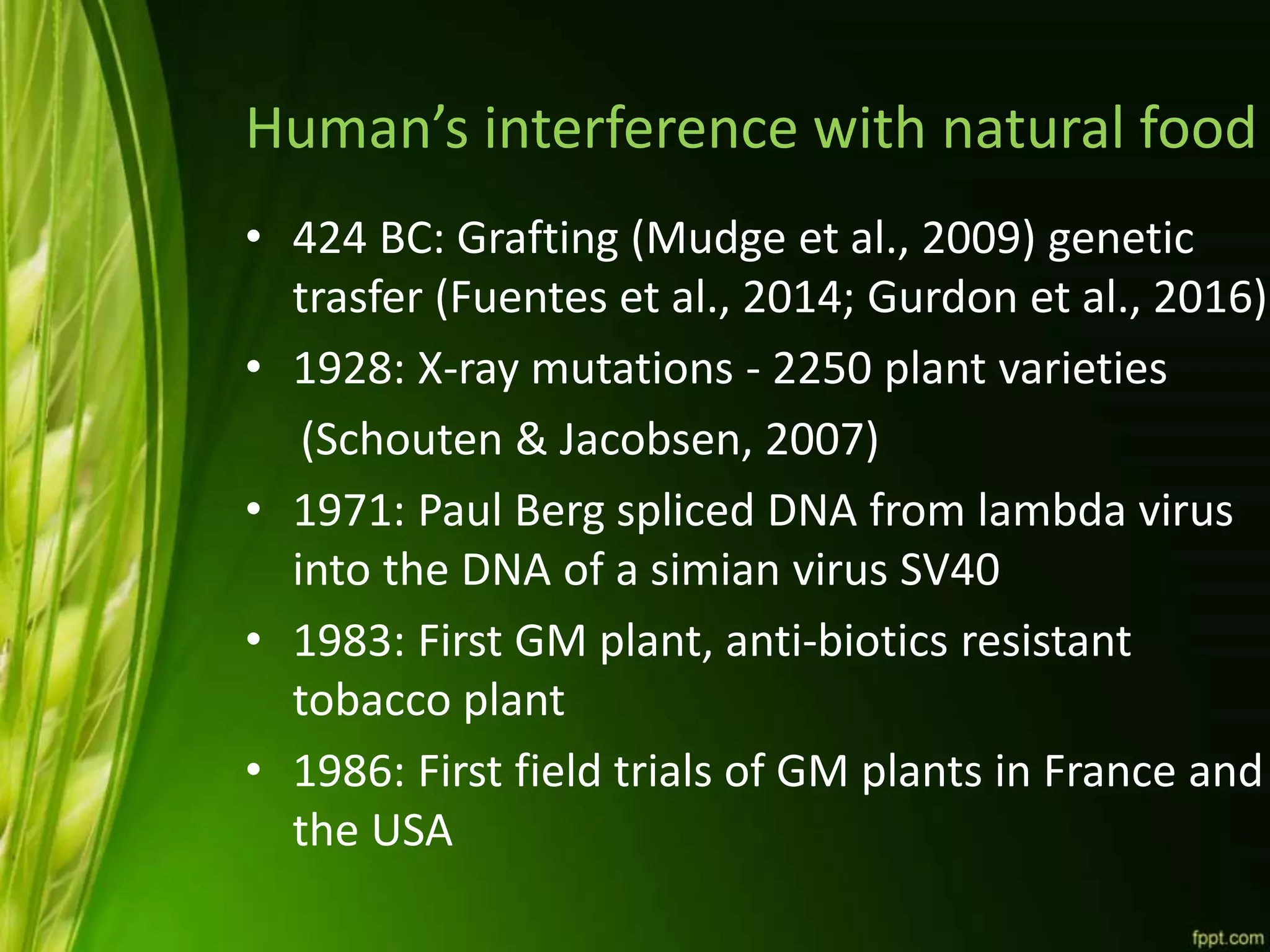 Genetically Modified (GM) foods presentation (2016) | PPTX
