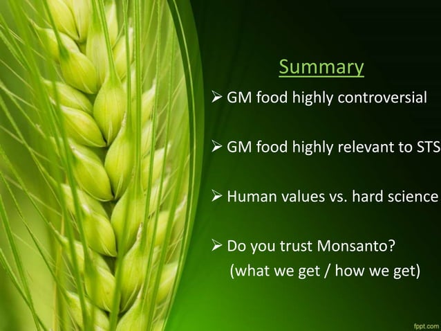 Genetically Modified (GM) foods presentation (2016) | PPTX