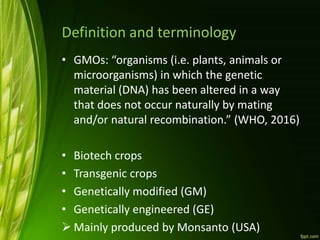 Genetically Modified (GM) foods presentation (2016) | PPTX
