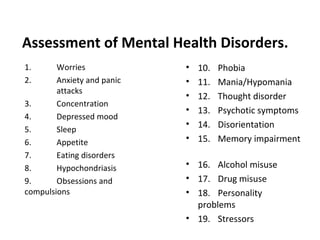 Introduction to Mental Health Disorders(GMHAT) | PPT