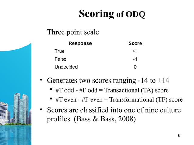 Measuring Organizational Culture and Leadership: Evaluation of the ...