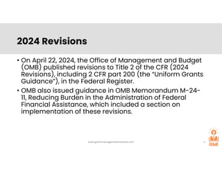 Implementing the New 2 CFR 200 Guidance | Grant Management Institute | PDF