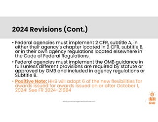 Implementing the New 2 CFR 200 Guidance | Grant Management Institute | PDF