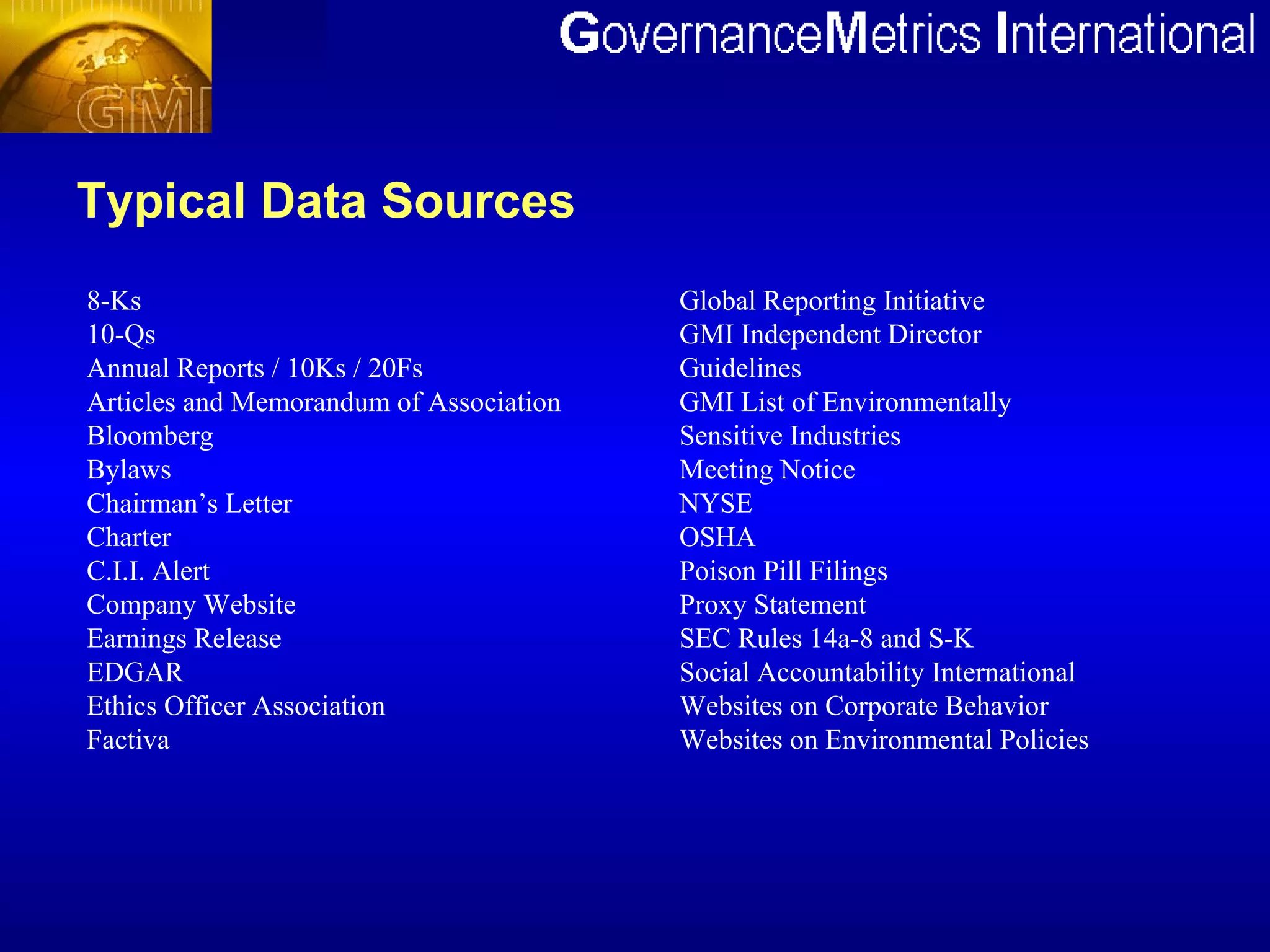 GovernanceMetrics Linked In Presentation | PPT