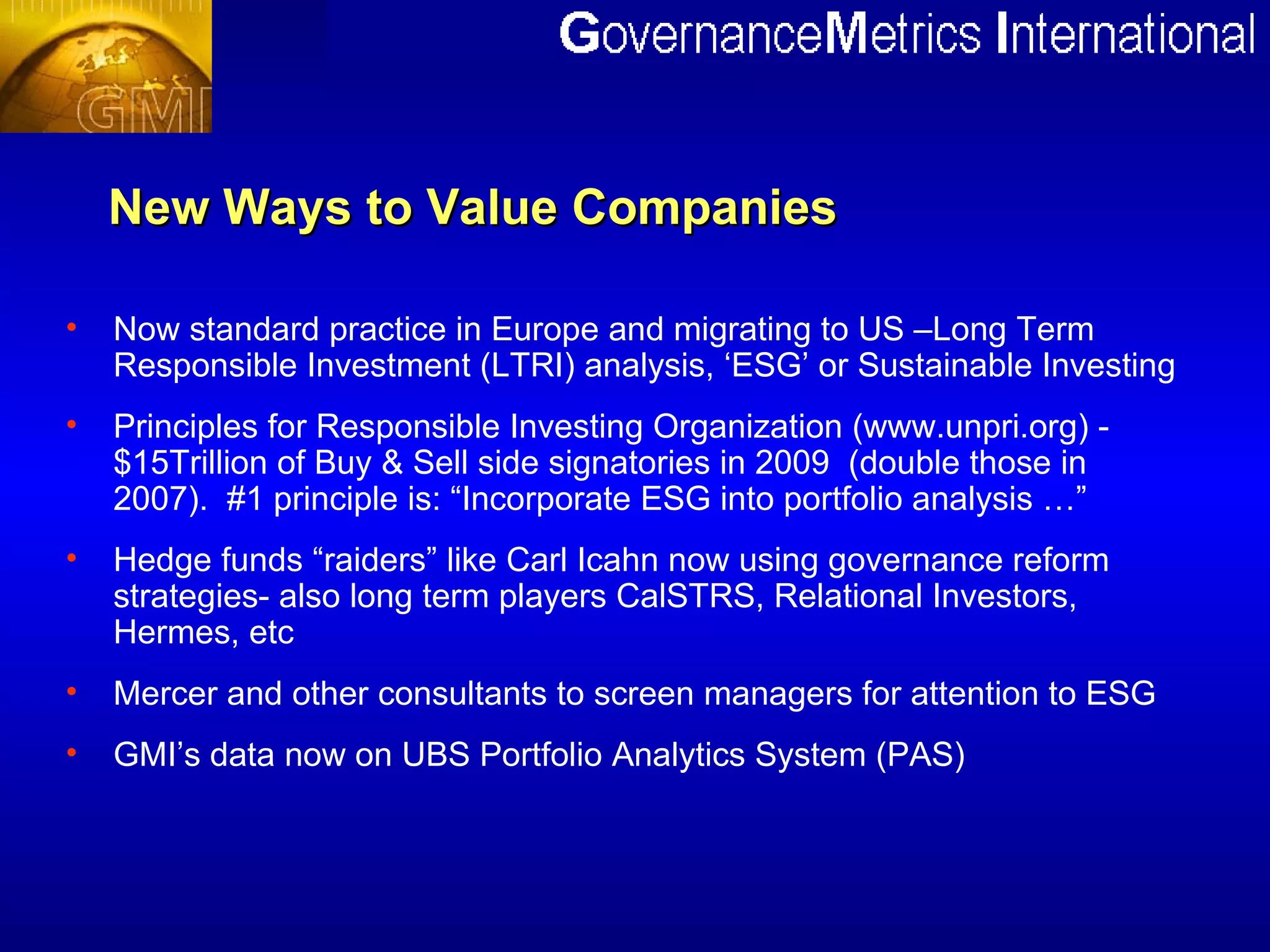 GovernanceMetrics Linked In Presentation | PPT