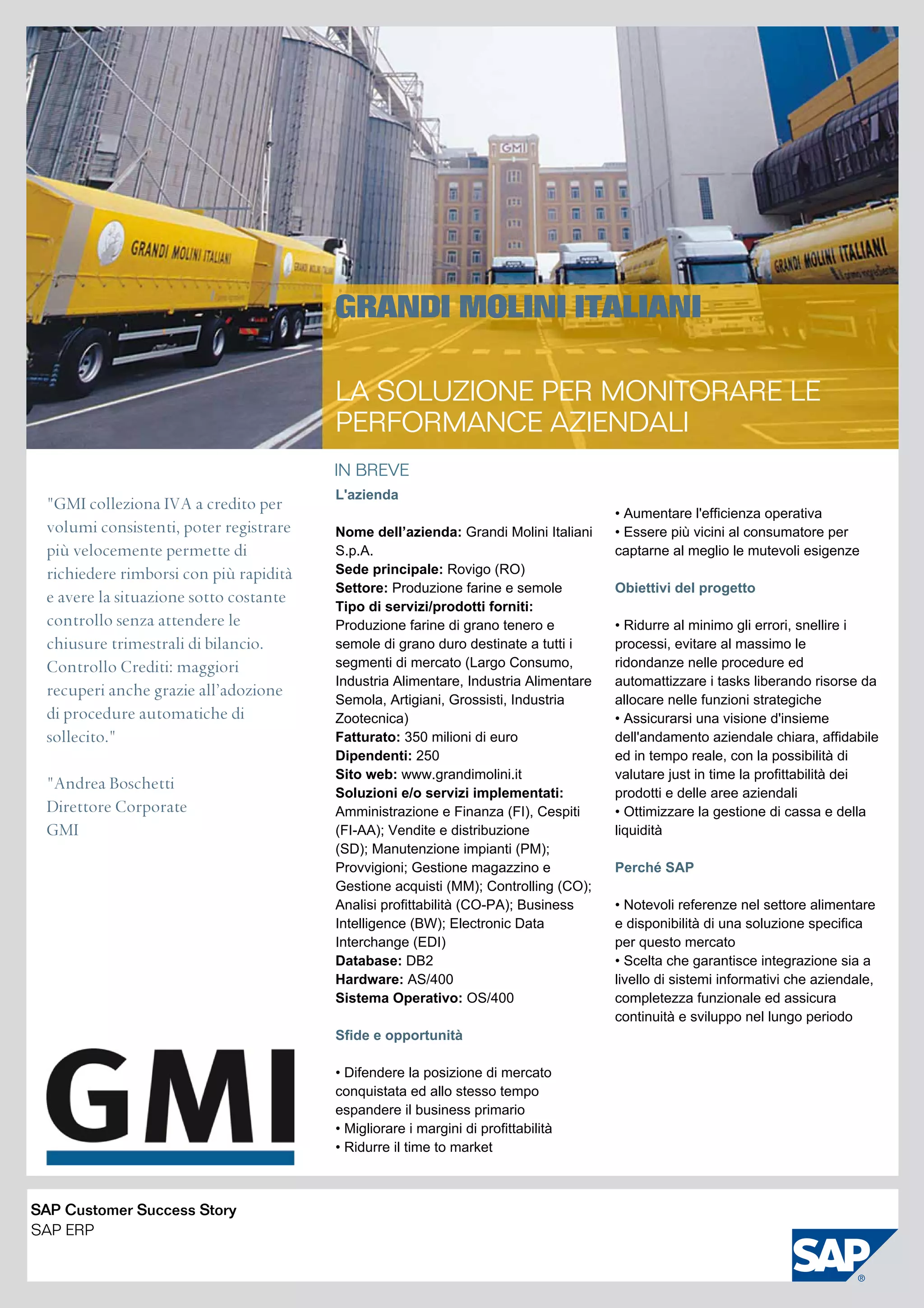 GRANDI MOLINI ITALIANI: SAP PER LA CRESCITA | PDF