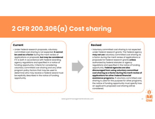 Uniform Guidance 3.0 - The New 2 CFR 200 | Grant Management Institute | PDF