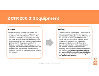 Uniform Guidance 3.0 - The New 2 CFR 200 | Grant Management Institute | PDF