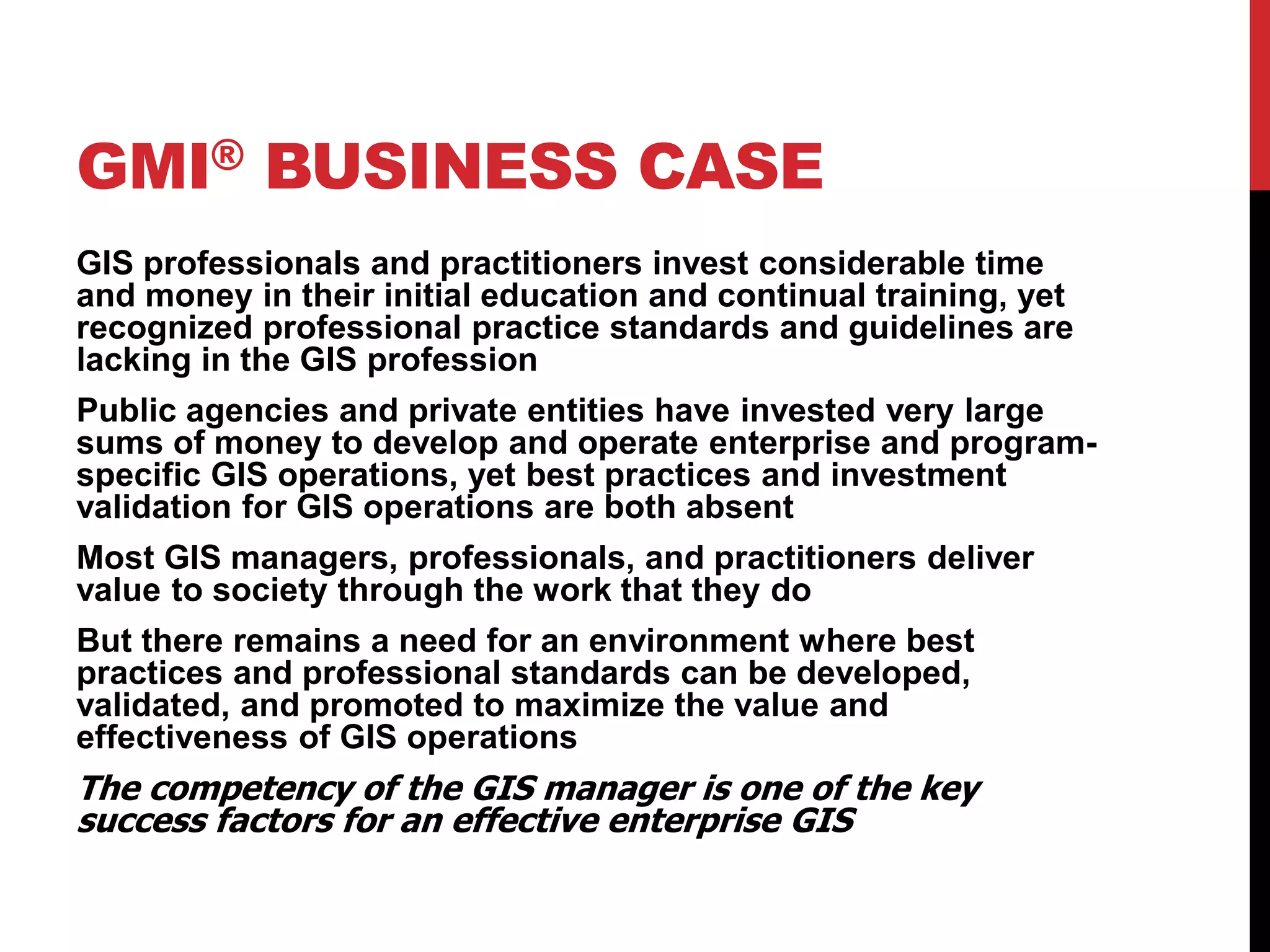 URISA GIS Management Institute® The GIS Capability Maturity Model and ...