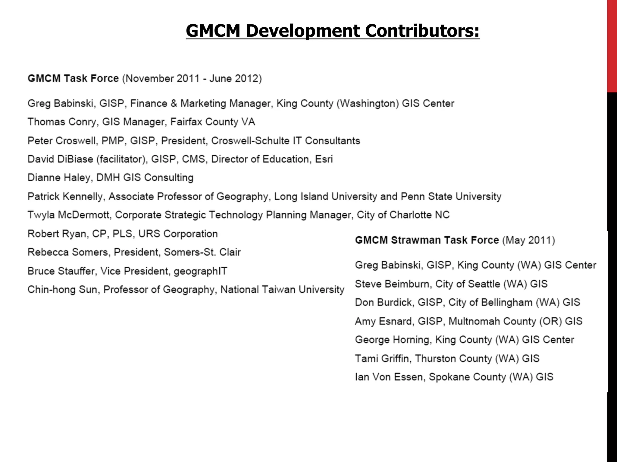 URISA GIS Management Institute® The GIS Capability Maturity Model and ...